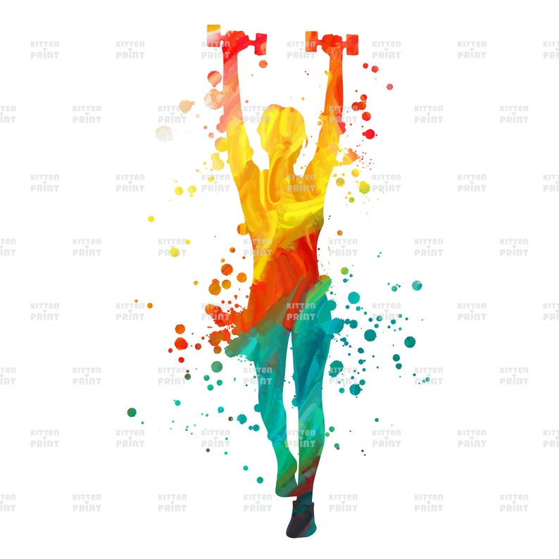 Woman Fitness Art Woman Workout Png Sport Watercolor - Etsy