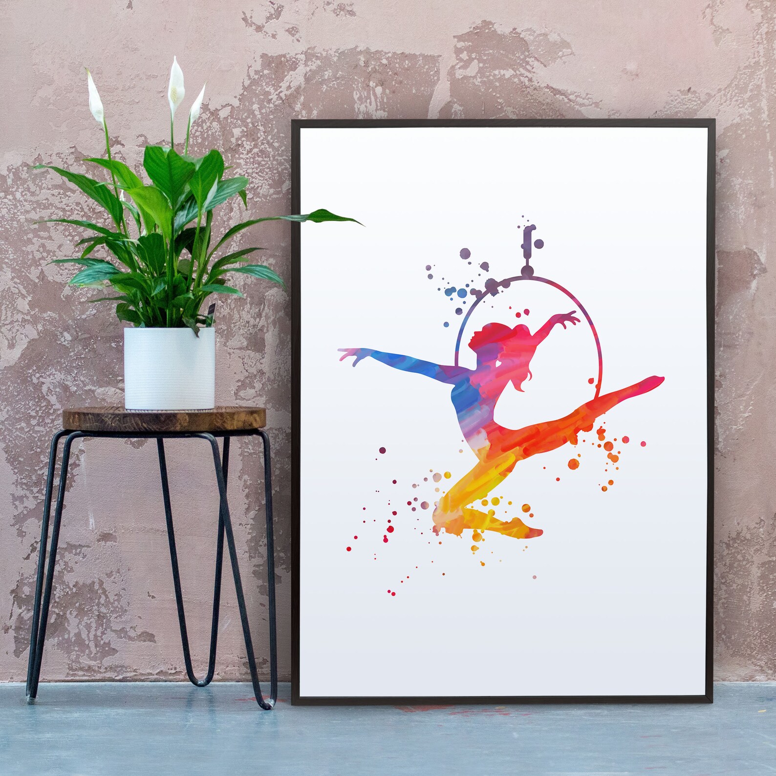 Aerial Hoop Dancer Art, Aerial Yoga Poster, Aerial Acrobat, Yoga ...
