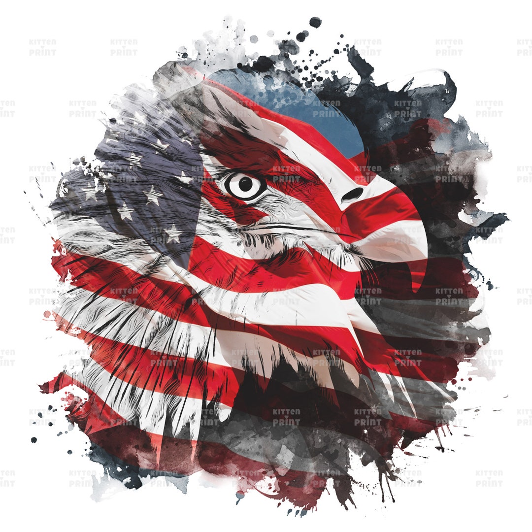 American Eagle Sublimation Design, Patriotic Bald Eagle Print, American ...