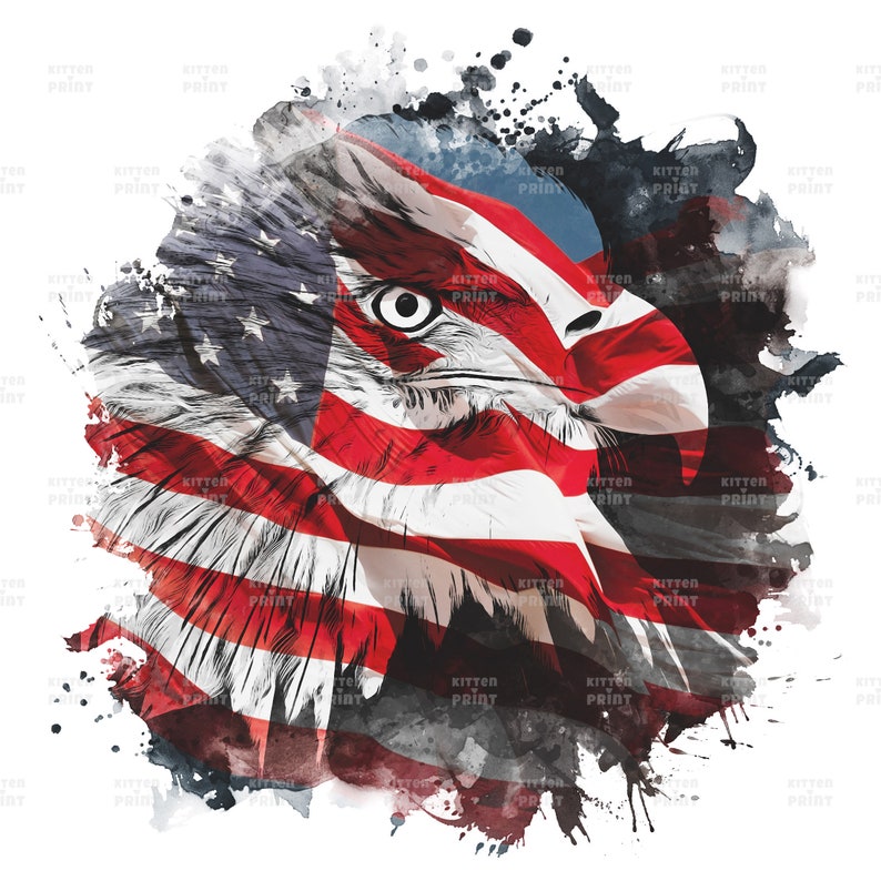 American Eagle Sublimation Design Patriotic Bald Eagle Print - Etsy