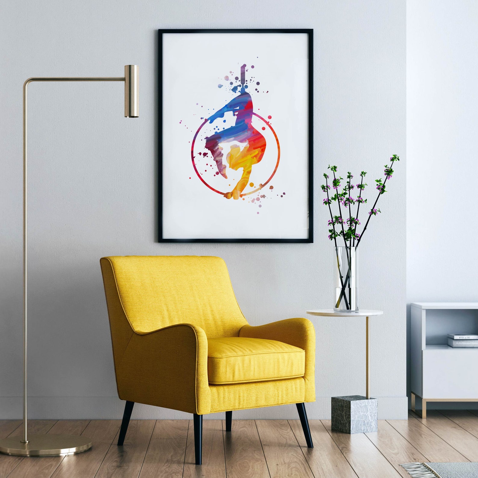 Aerial Hoop Print, Lyra Hoop Art, Aerial Acrobat, Dance Studio Decor ...