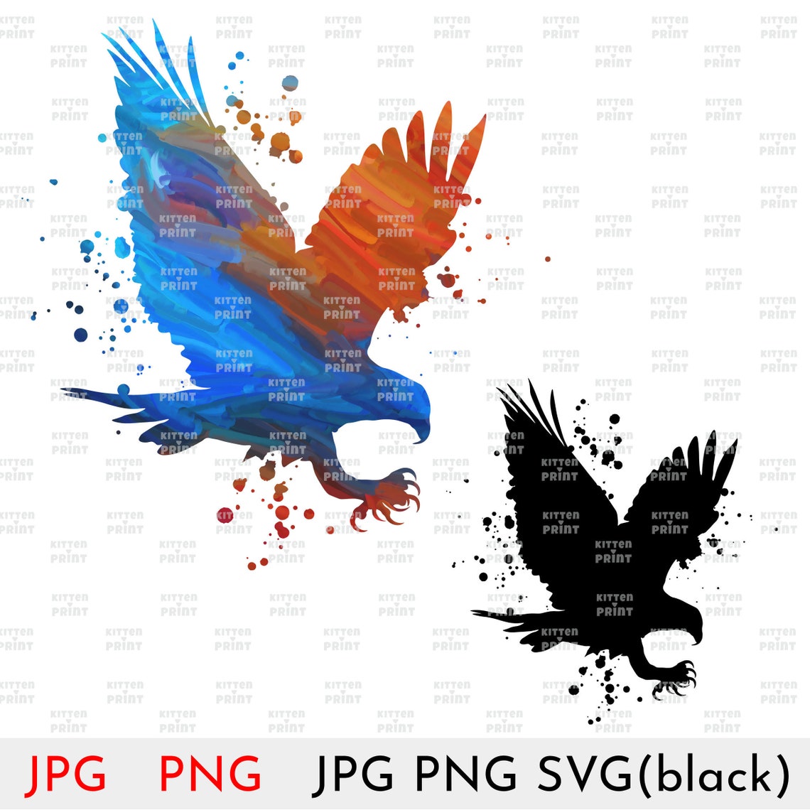Hawk PNG Hawk SVG Hawk Silhouette Bird Watercolor - Etsy