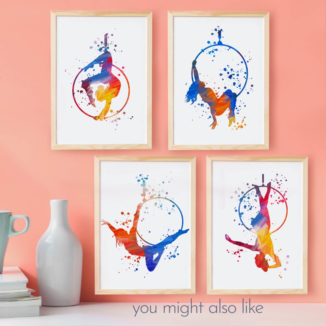 Aerial Hoop Print, Lyra Hoop Art, Aerial Acrobat, Dance Studio Decor ...