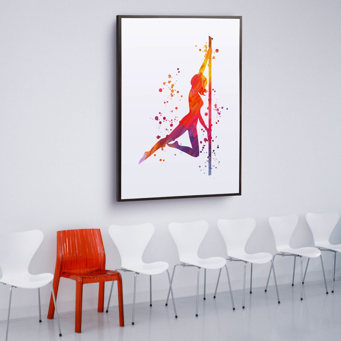 Pole Girl Art Print Dance Sport Art Pole Studio Decor Pole - Etsy