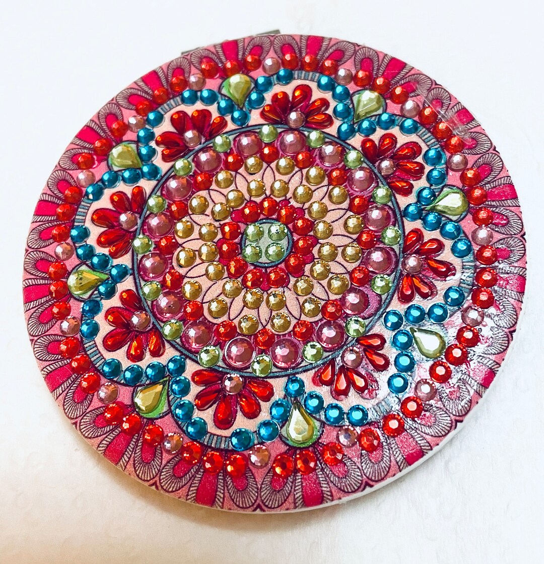 Pink Flower Mandala Compact, Compact Mirror, Personal Mirror, Gym Bag ...