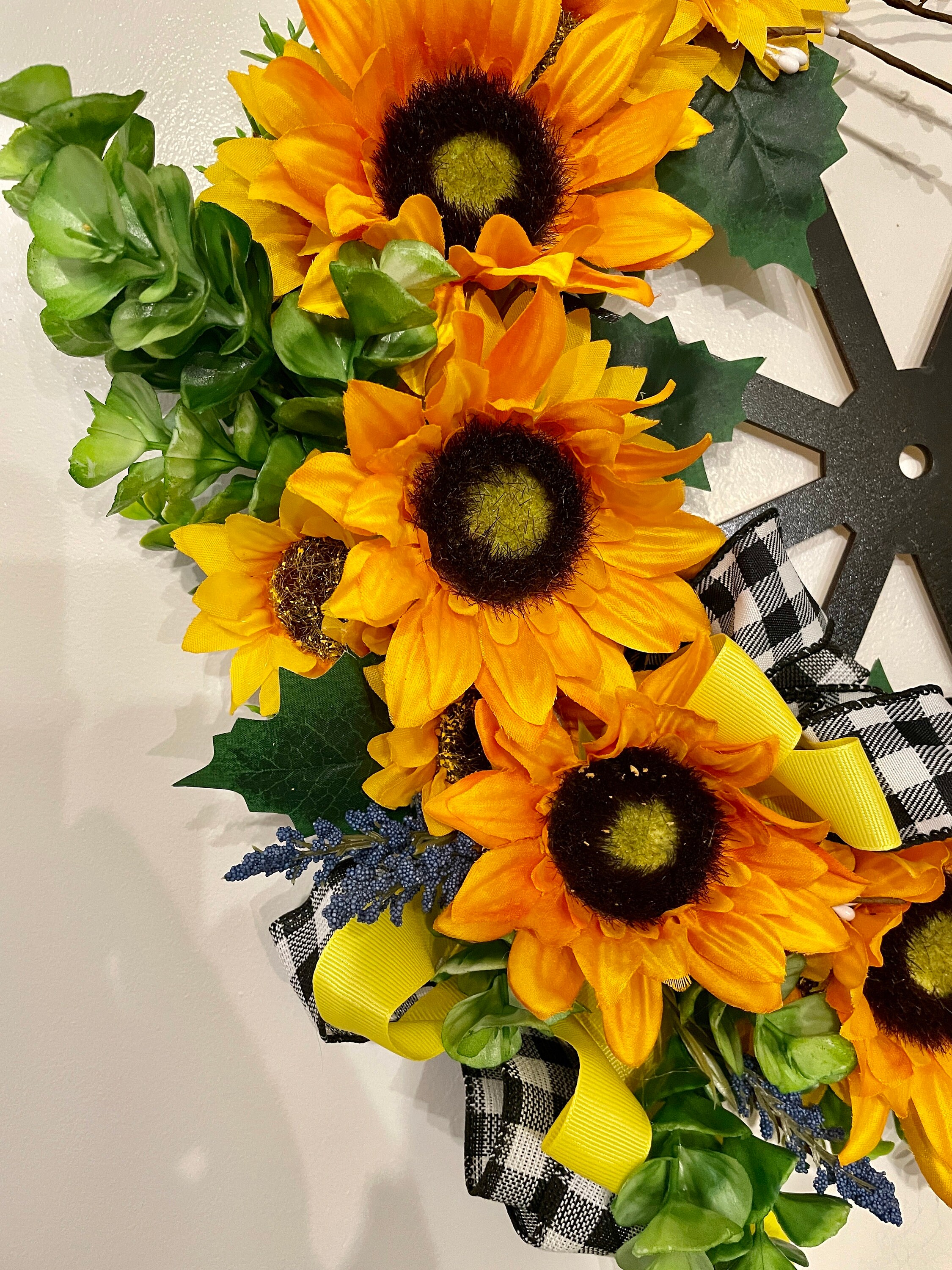 Sunflower Wagon Wheel Wreath - Etsy