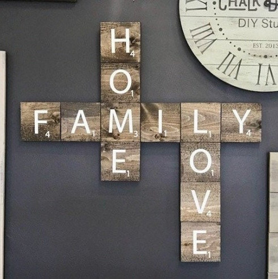 Oversized Scrabble Tiles Blocks Family Names Custom Name - Etsy