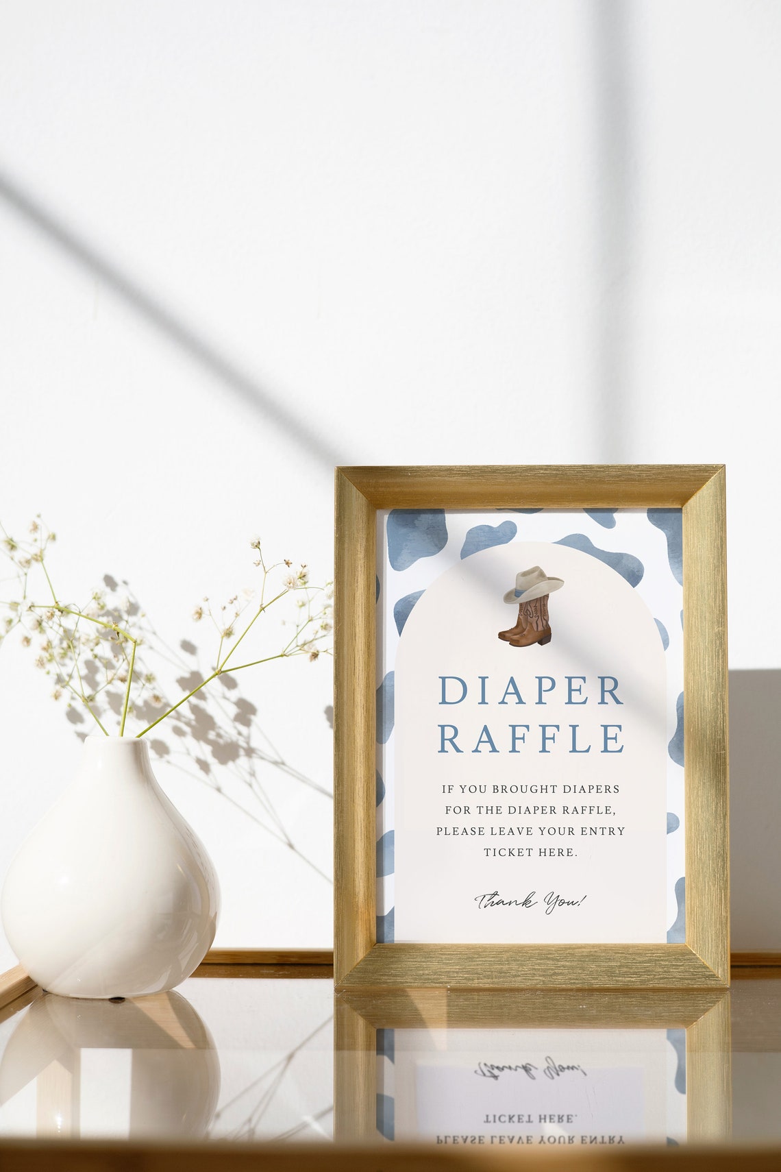 Diaper Raffle Sign Cowboy Baby Shower Activity | Fun Baby Shower Game ...