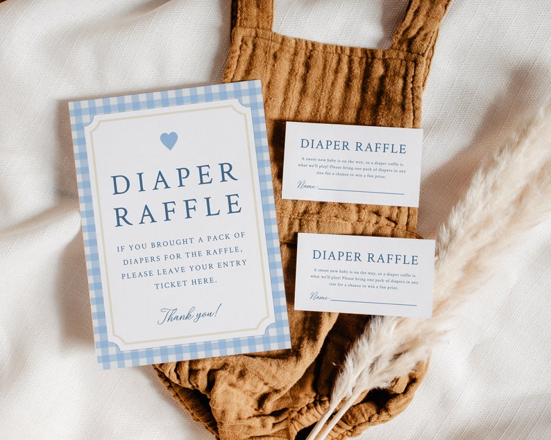 Diaper Raffle Sign Baby Shower Activity | Diaper Raffle Kit for Baby ...