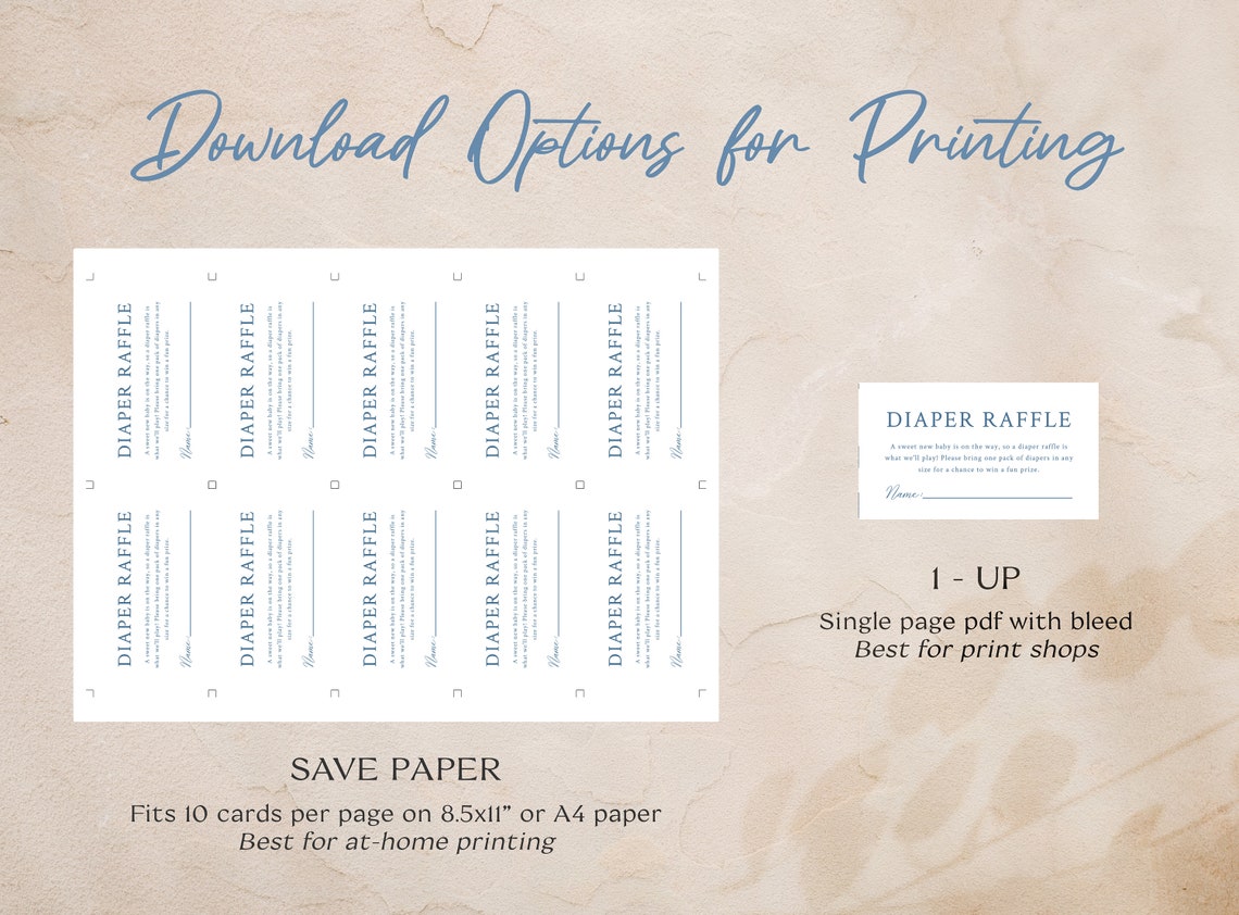 Diaper Raffle Sign Baby Shower Activity Diaper Raffle Kit for Baby Boy ...