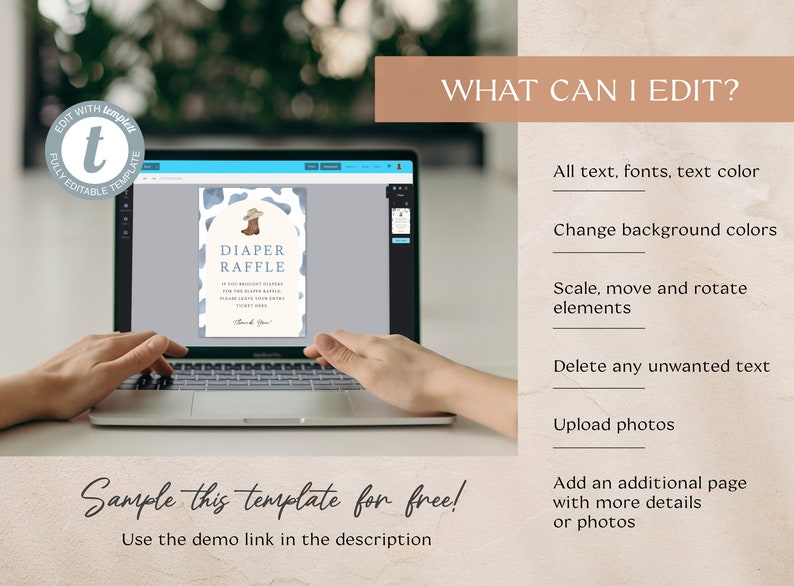 Diaper Raffle Sign Cowboy Baby Shower Activity | Fun Baby Shower Game ...