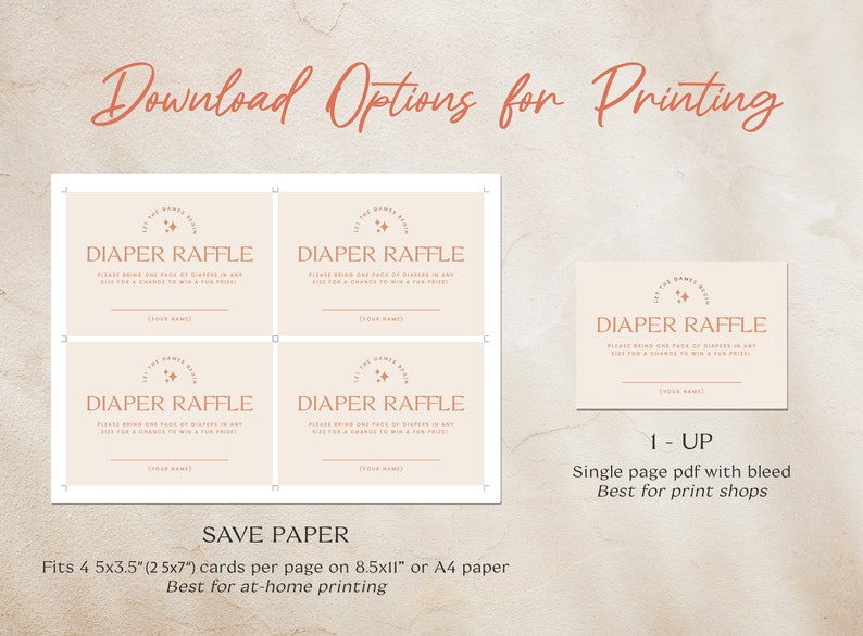 Terracotta Arch Diaper Raffle Kit | Baby Shower Activity (digital ...