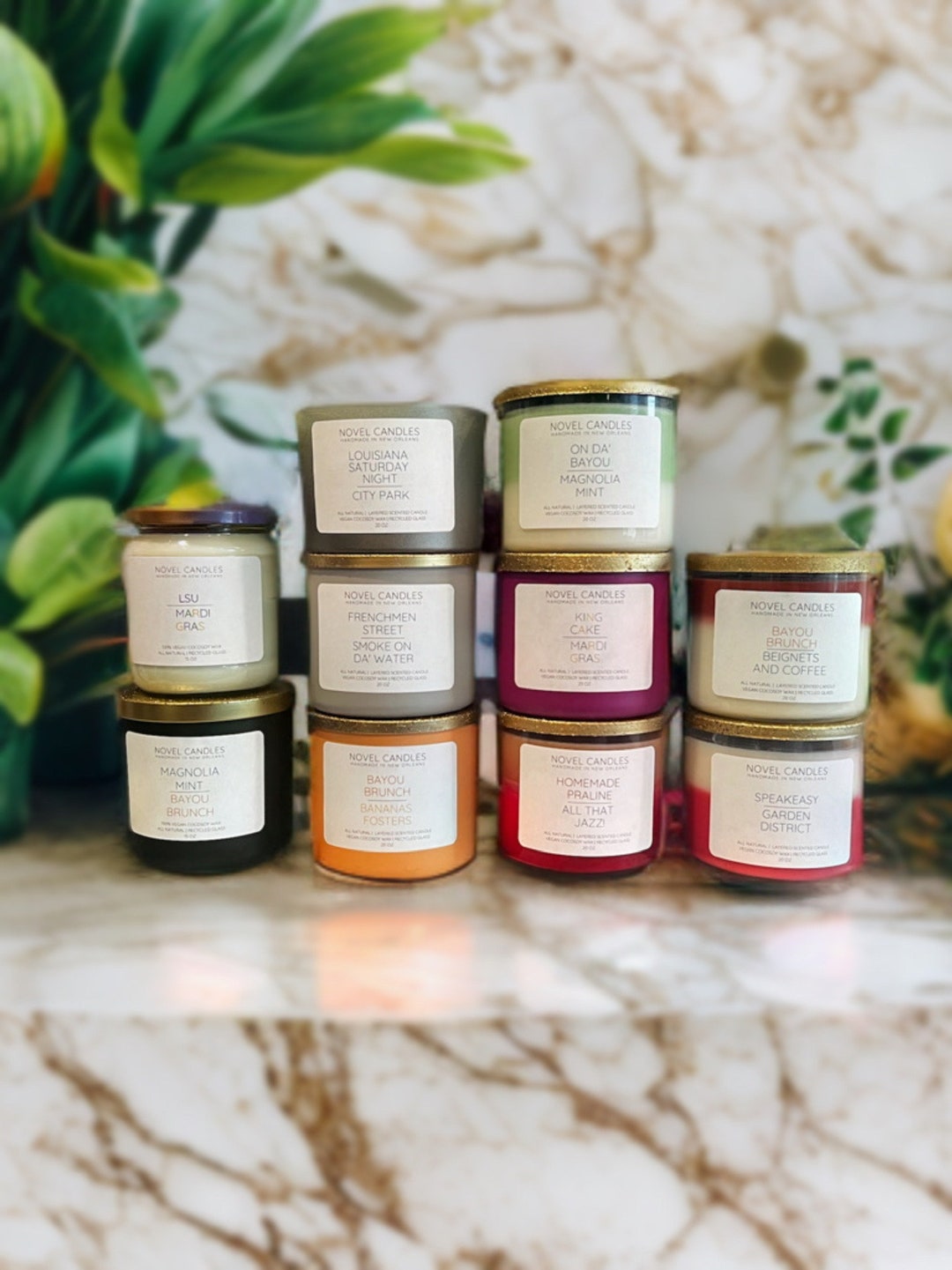 LAYERED SCENTED CANDLES Multi Scents Wax Melts Louisiana-themed Candles ...
