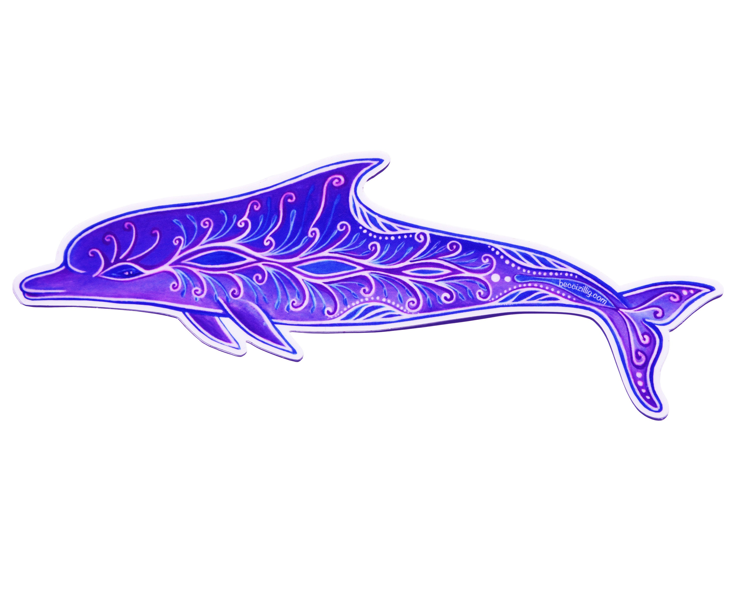 Pegatina del delfín etiqueta de vinilo pegatina impermeable | Etsy