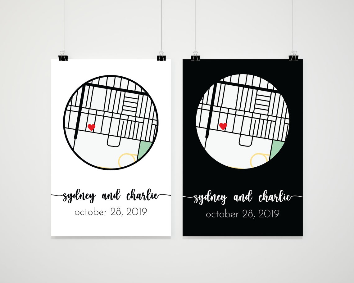 Custom Hand Drawn Line Art Location Map - Personalized Location Map ...