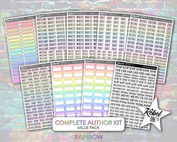 Stickers, Labels & Tags Rainbow Pastel Sticker Kit Sticker Bundle ...