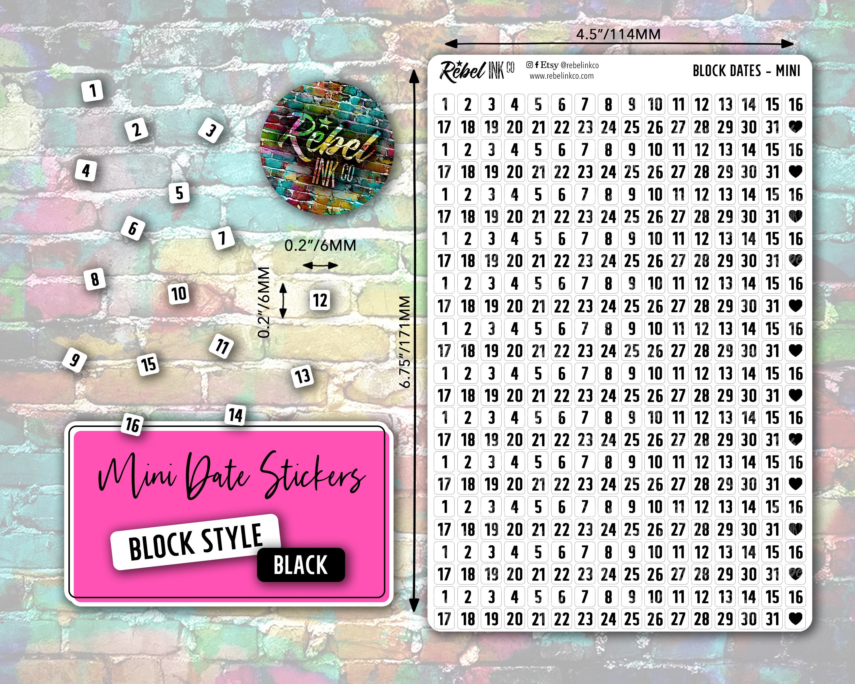 Materials Labels, Stickers & Tags Mini Number stickers Date Stickers ...