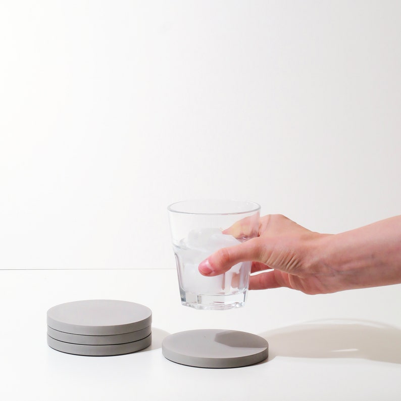 Concrete Coaster Set Minimal Coasters Set of 4 or 2 - Etsy