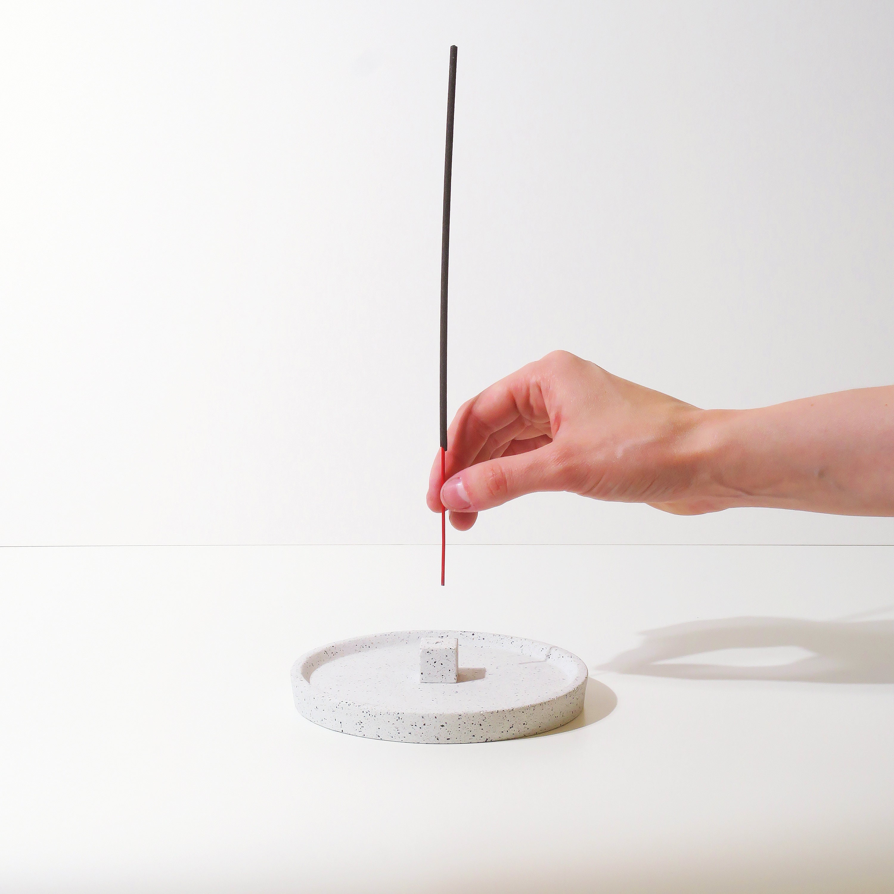 Round Terrazzo Incense Holder With Cube Incense Stick Burner - Etsy