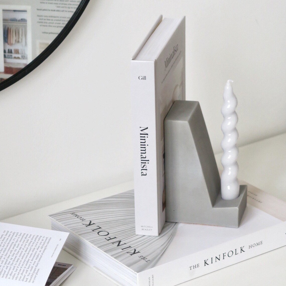 Minimalist Concrete Bookends Unique Industrial Concrete - Etsy