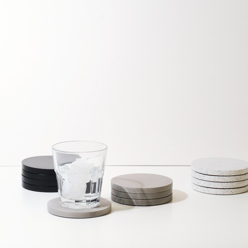 Concrete Coaster Set Minimal Coasters Set of 4 or 2 - Etsy