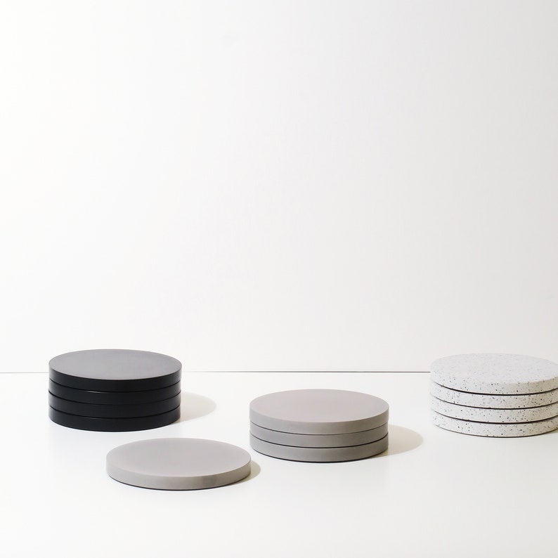 Concrete Coaster Set Minimal Coasters Set of 4 or 2 - Etsy