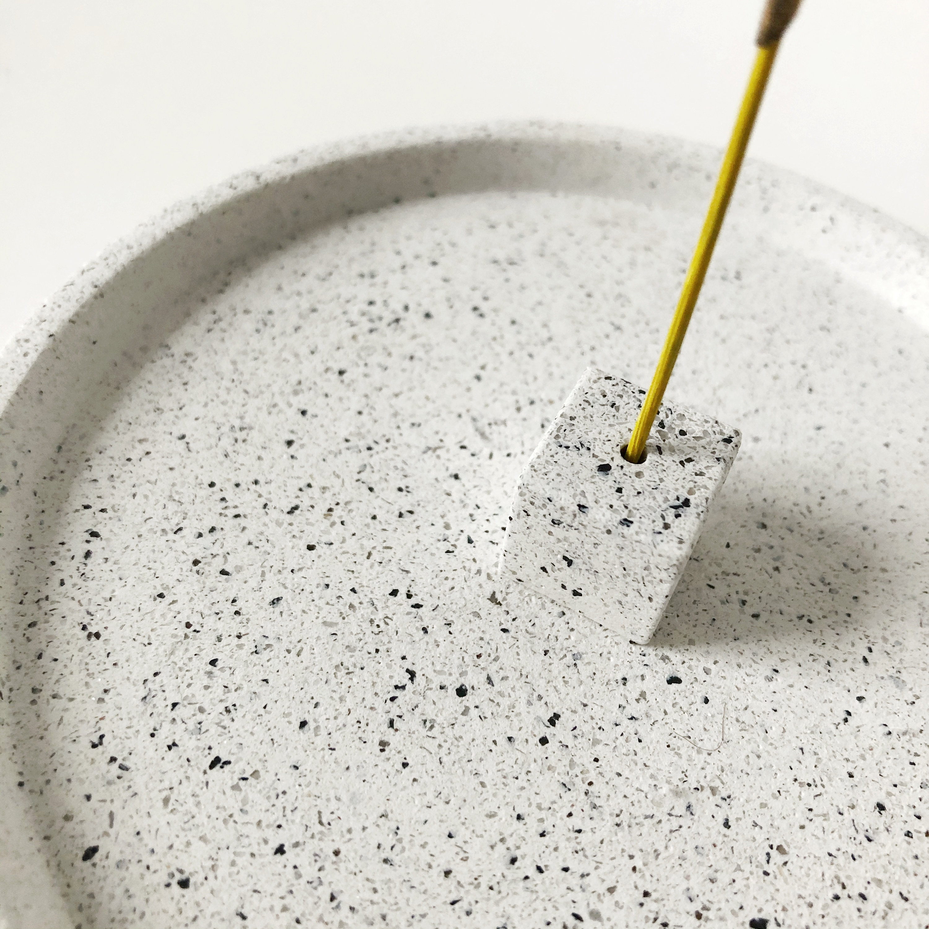 Round Terrazzo Incense Holder With Cube Incense Stick Burner - Etsy