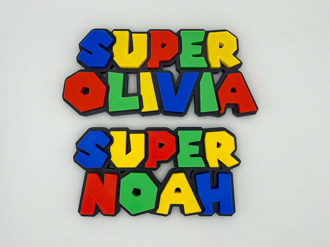Super Mario Bros Name Sign - Personalised Gaming Gift - Fun Wall Decor ...
