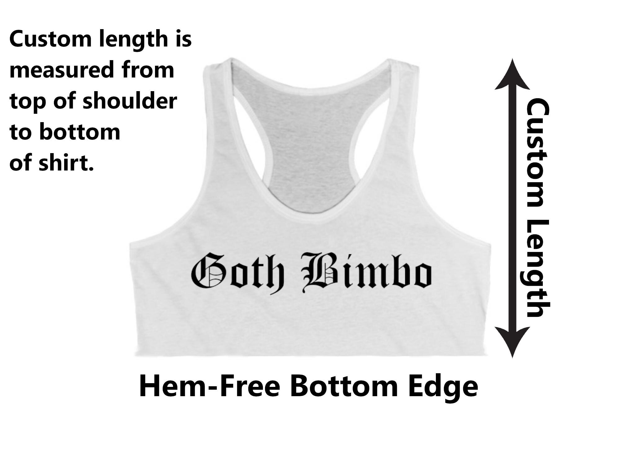 Goth Bimbo Underboob Shirt Custom Length Crop Top Slutty Clothing - Etsy