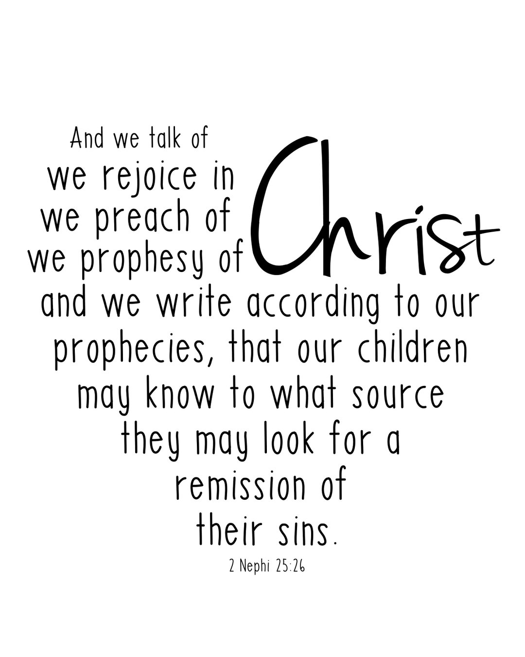 We Talk of Christ We Rejoice in Christ, Printable Wall Art, Book of ...