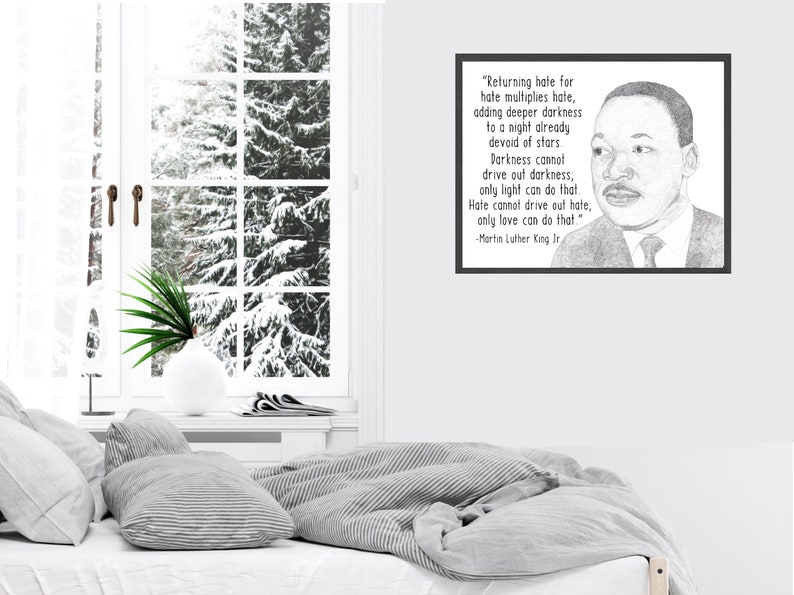 Martin Luther King Jr. Quote, Mlk Art, MLK Jr. Pen and Ink Drawing ...