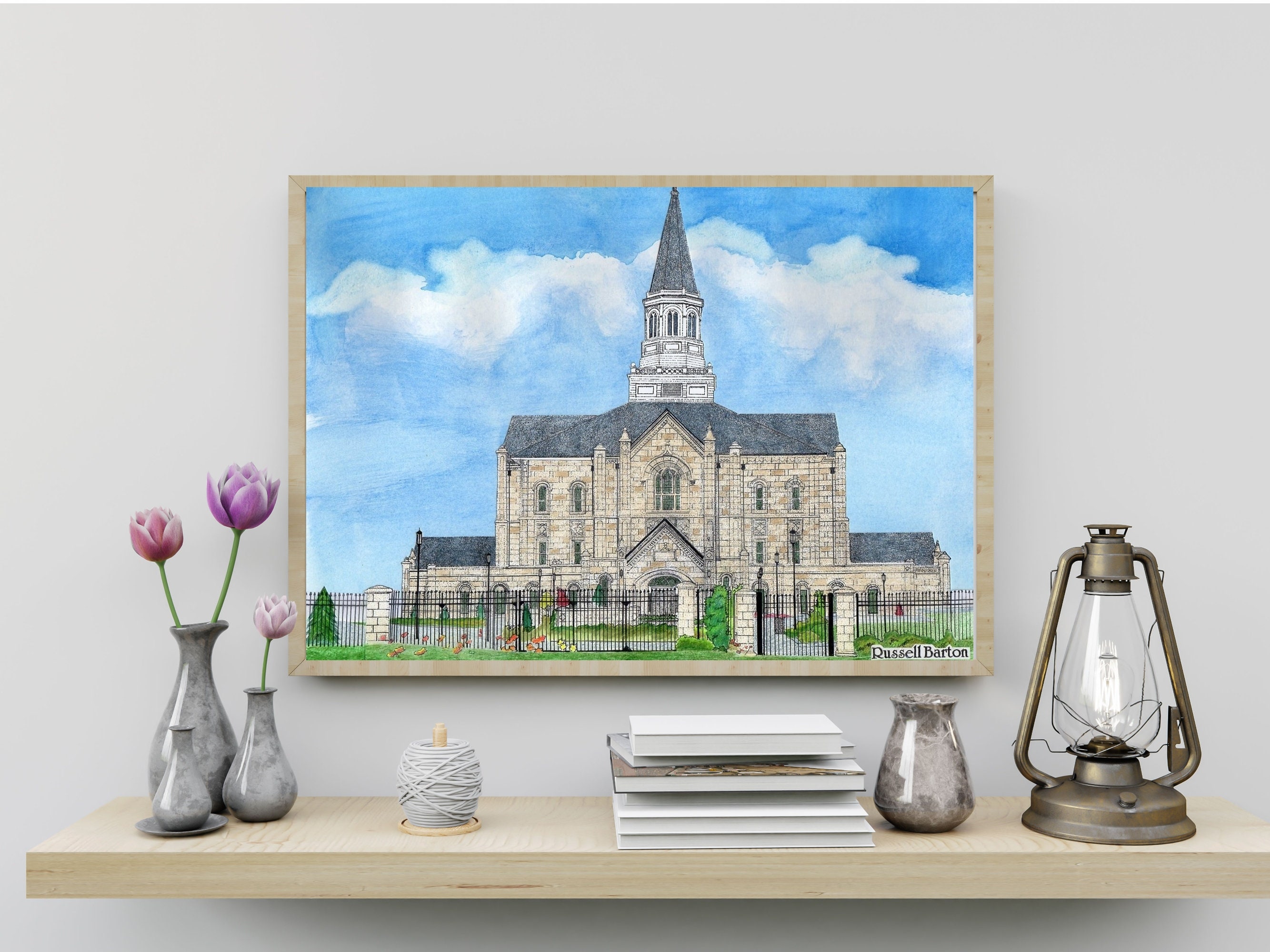 Taylorsville LDS Temple Stipple Drawing - Etsy