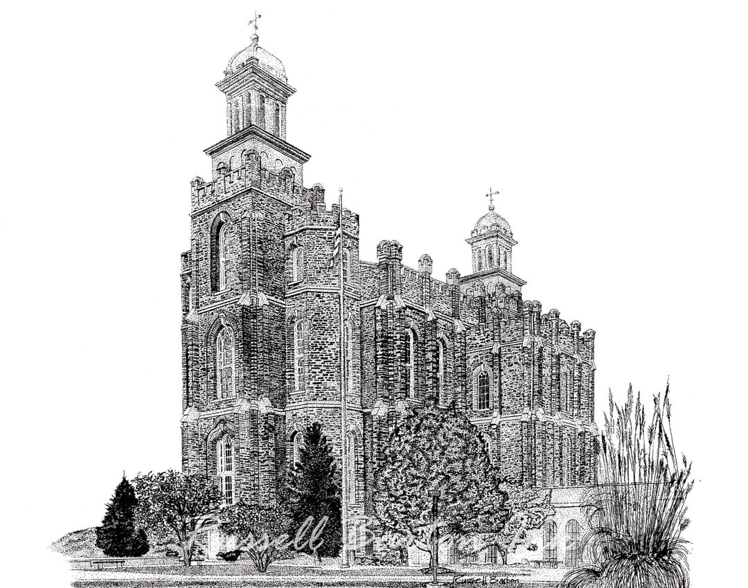 LDS Logan Temple Stipple Drawing Digital Download Print, LDS Art - Etsy