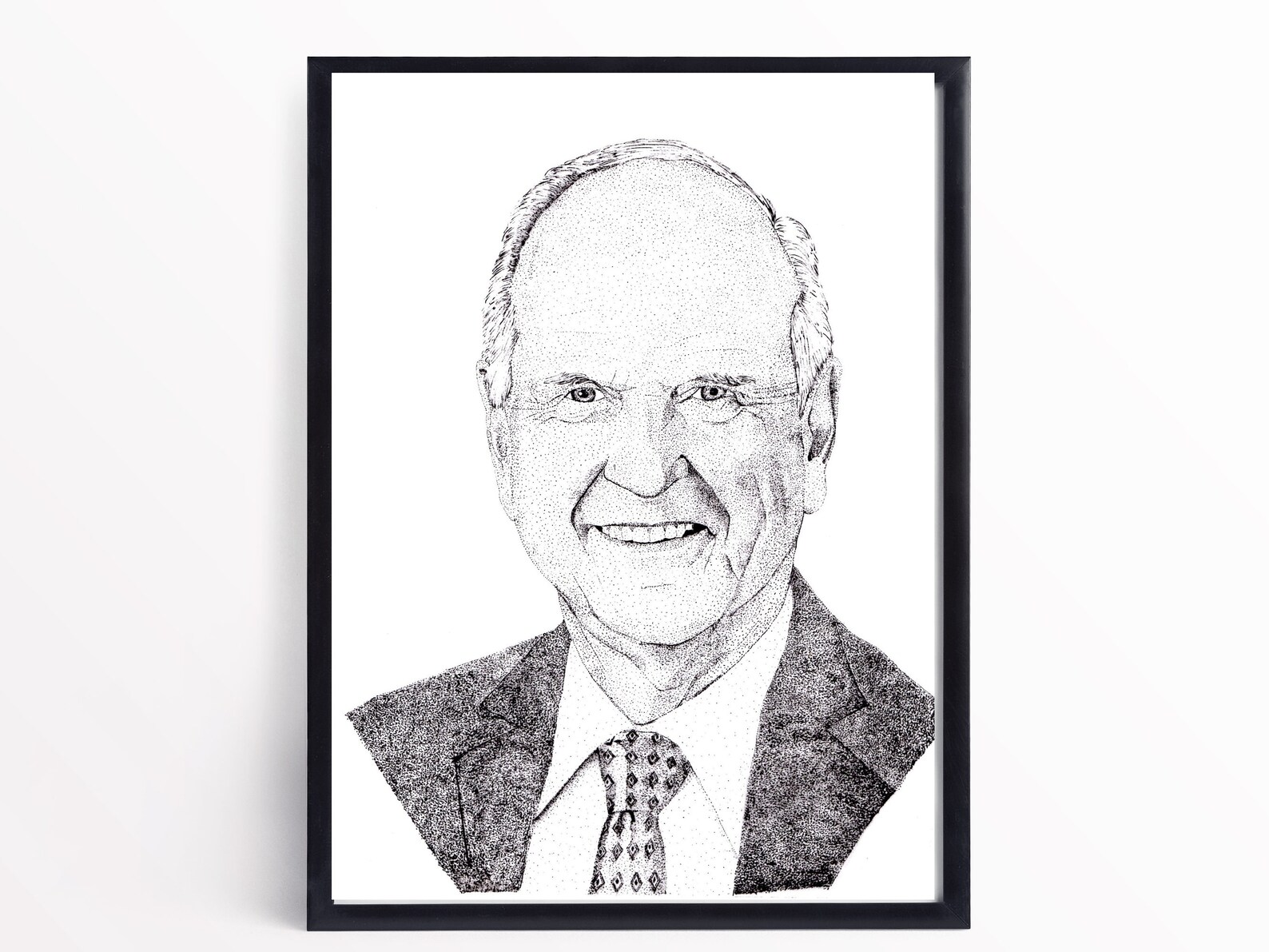 Russell M. Nelson Stipple Drawing, President Nelson, Digital Download ...