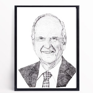 Russell M. Nelson Stipple Drawing, President Nelson, Digital Download ...
