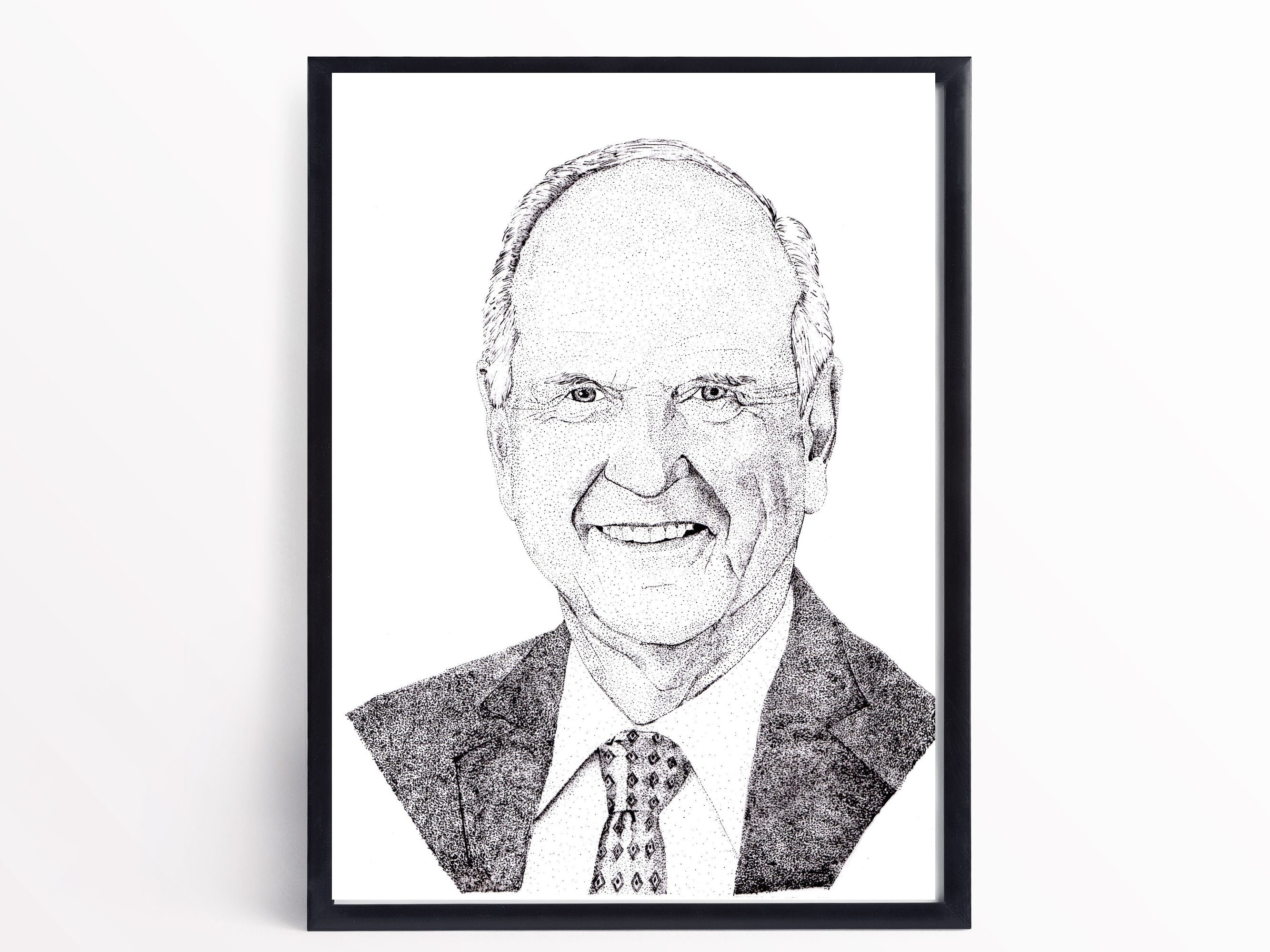 Russell M. Nelson Stipple Drawing, President Nelson, Digital Download ...