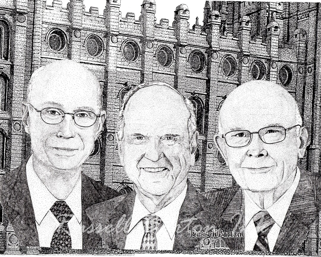 LDS First Presidency Stipple Drawing Digital Download Print, LDS Art - Etsy