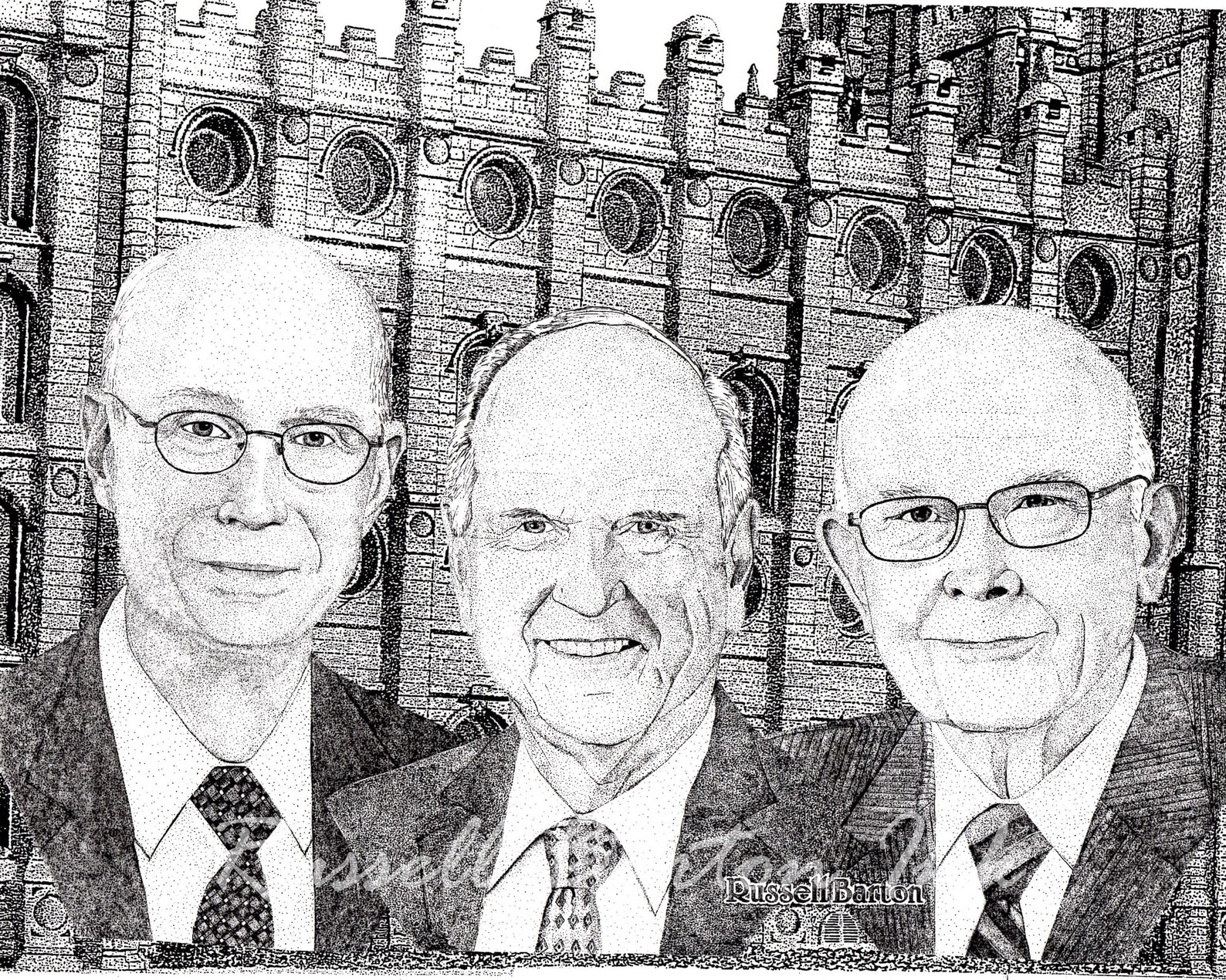 LDS First Presidency Stipple Drawing Digital Download Print, LDS Art - Etsy