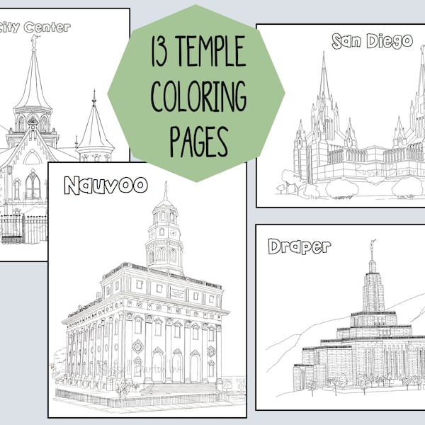 Lds Temple Coloring Page - Etsy