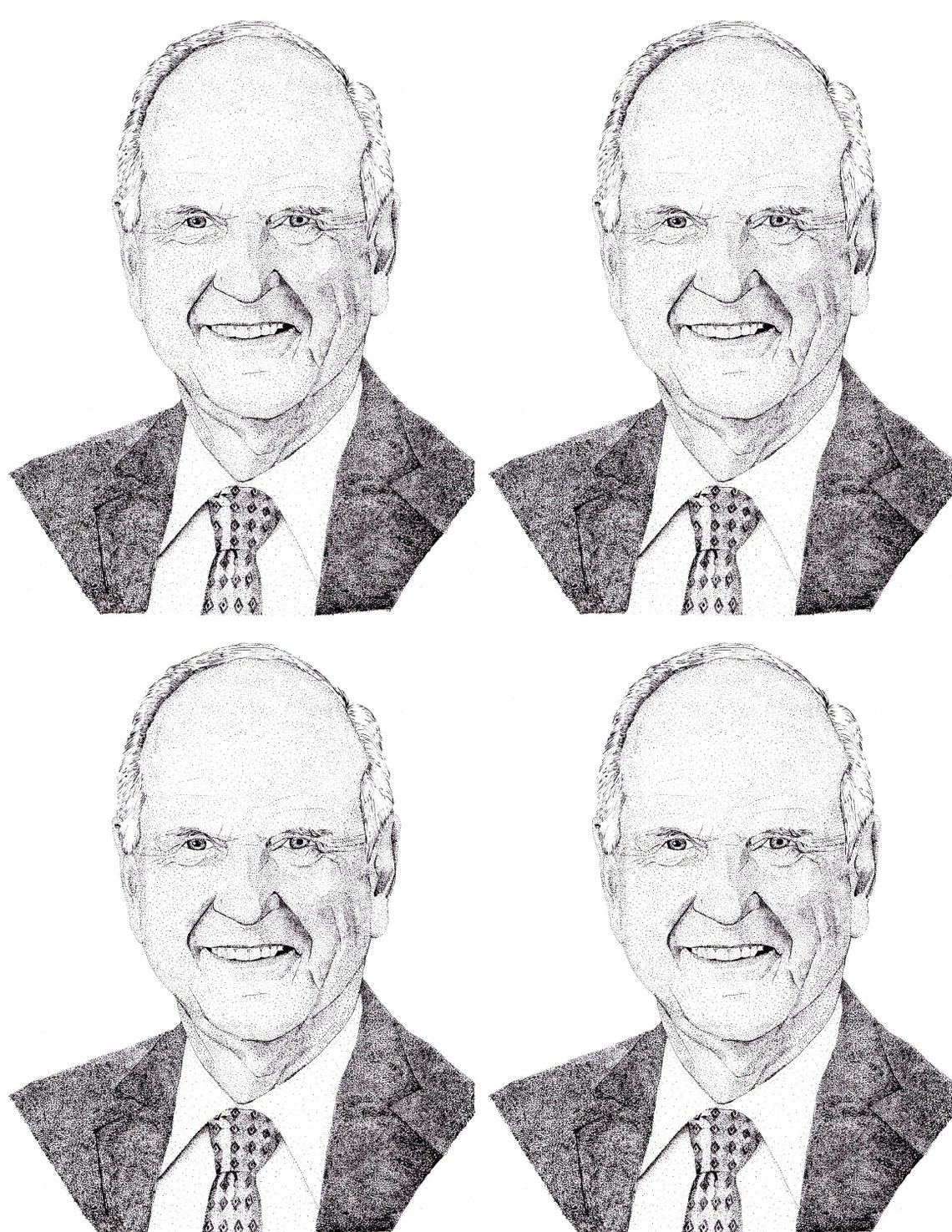 Russell M. Nelson Stipple Drawing, President Nelson, Digital Download ...
