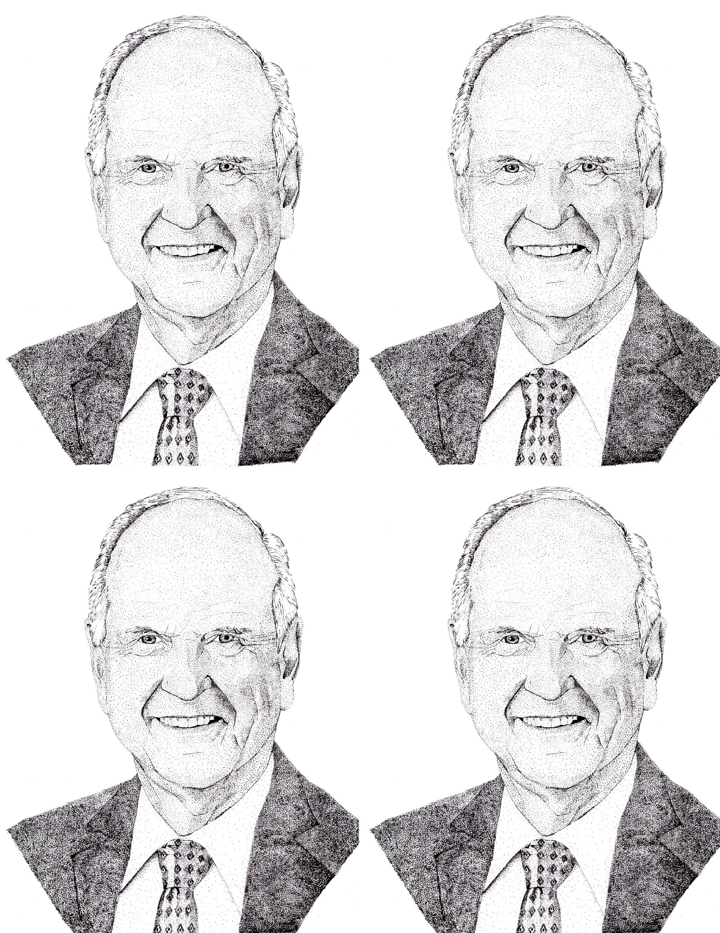 Russell M. Nelson Stipple Drawing, President Nelson, Digital Download ...