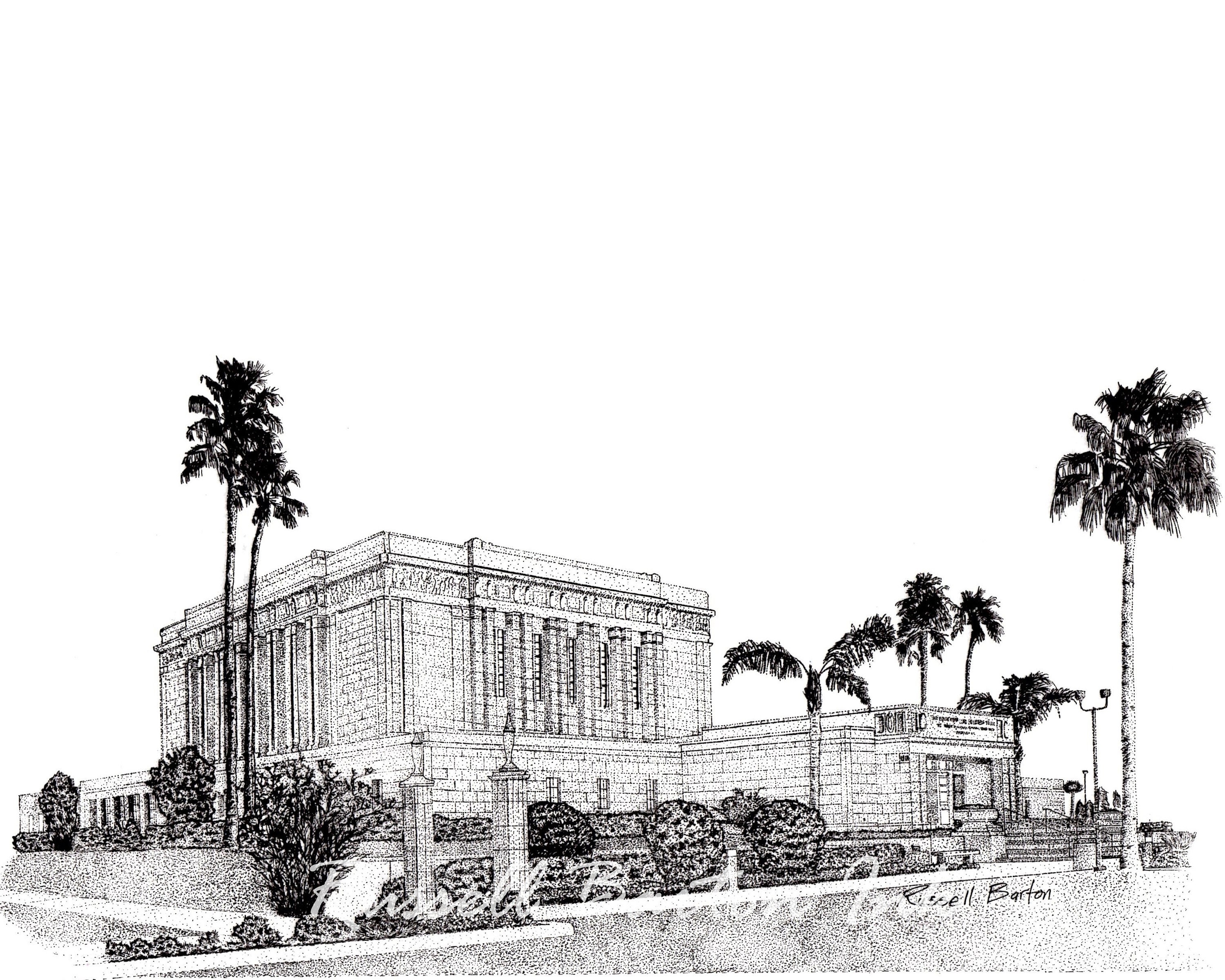 LDS Mesa Temple Stipple Drawing, LDS Art - Etsy