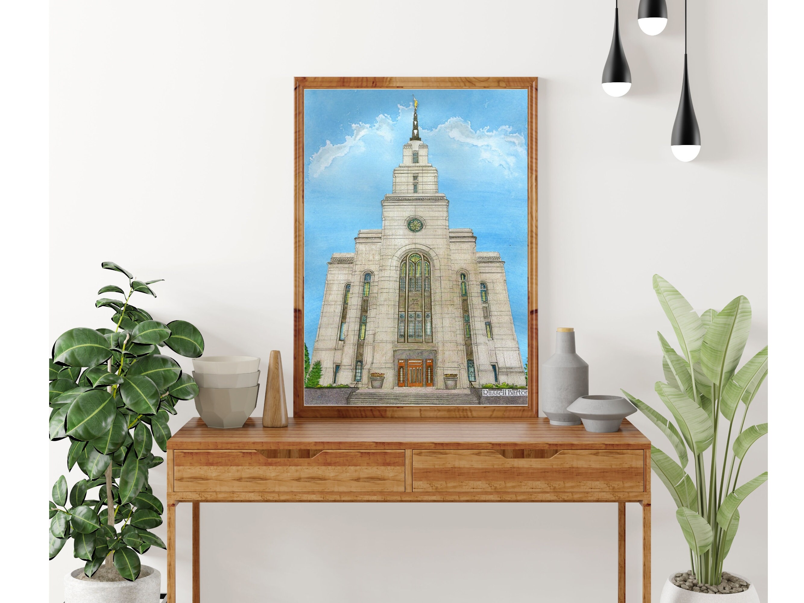 Layton LDS Temple Stipple Drawing - Etsy