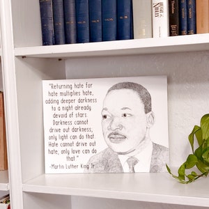 Martin Luther King Jr. Quote, Mlk Art, MLK Jr. Pen and Ink Drawing ...