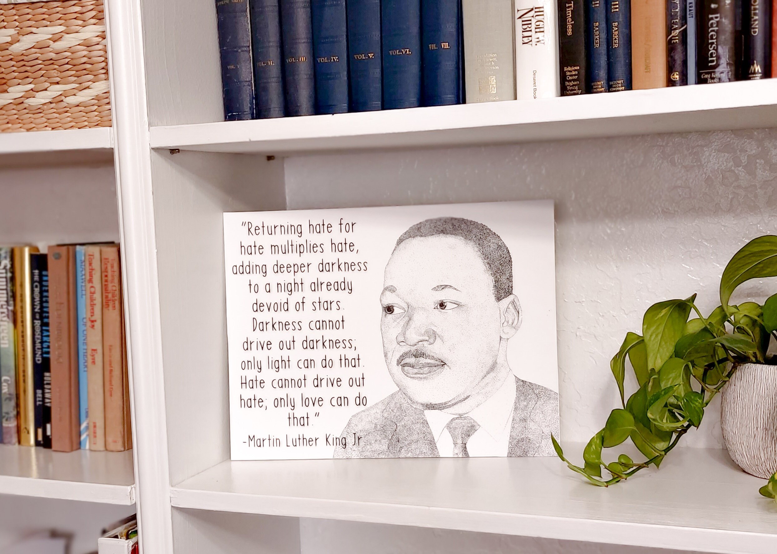 Martin Luther King Jr. Quote, Mlk Art, MLK Jr. Pen and Ink Drawing ...