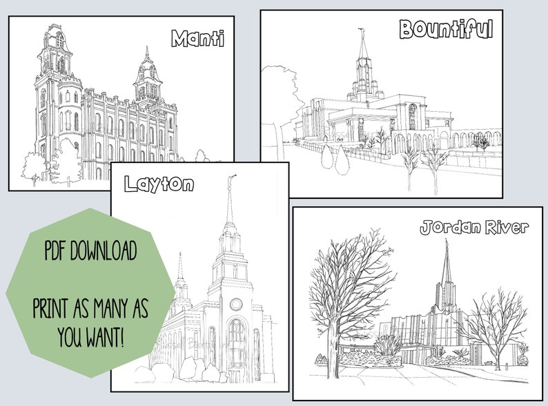 LDS Coloring Pages, LDS Temple, LDS Primary, General Conference Packet ...