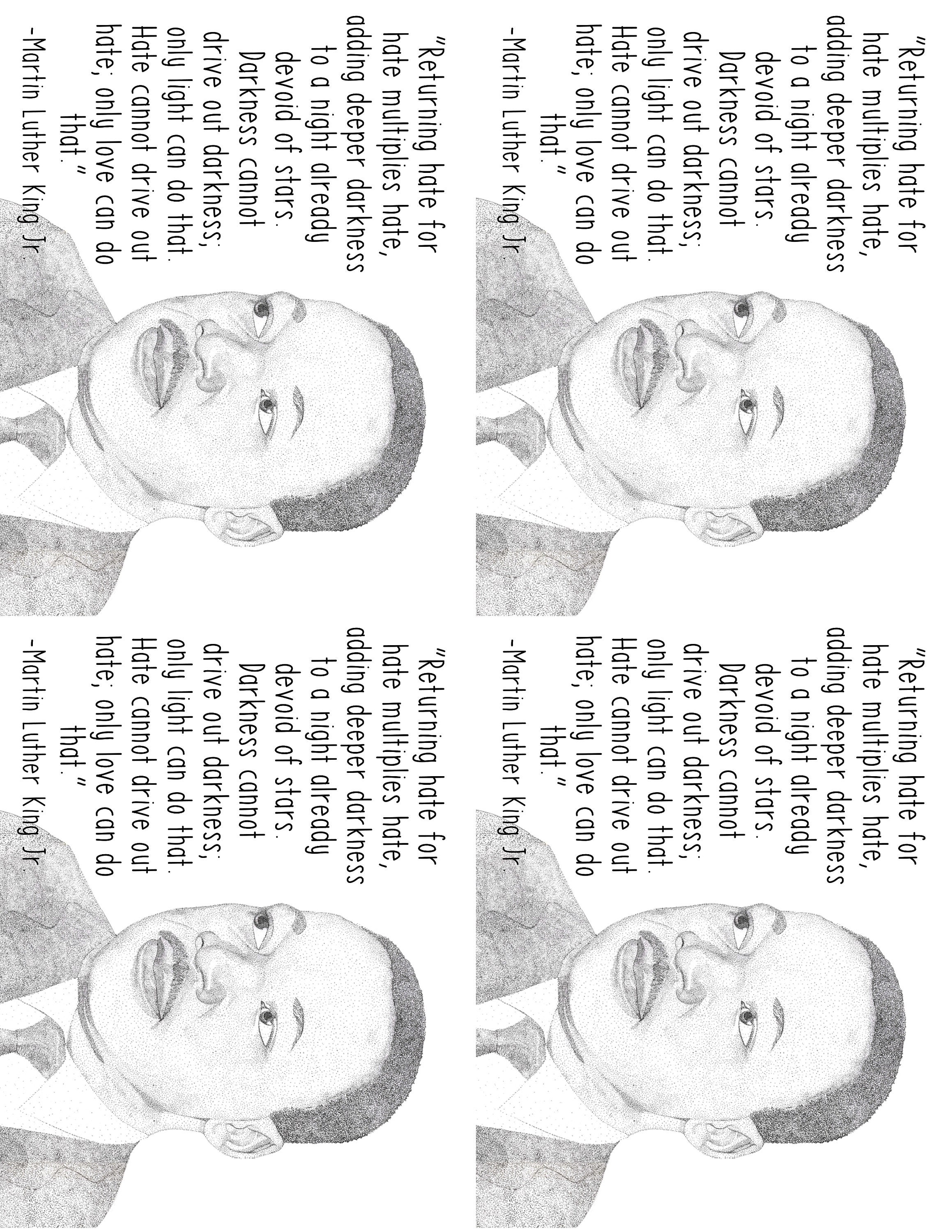 Martin Luther King Jr. Quote, Mlk Art, MLK Jr. Pen and Ink Drawing ...