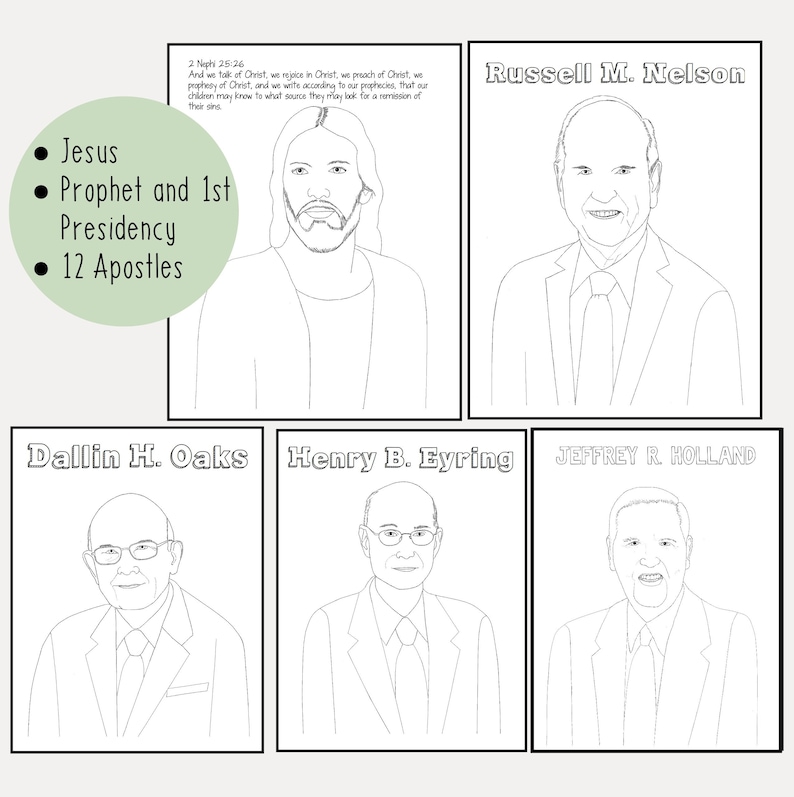 LDS General Conference Coloring Pages: Jesus, Apostles (PDF Printable ...