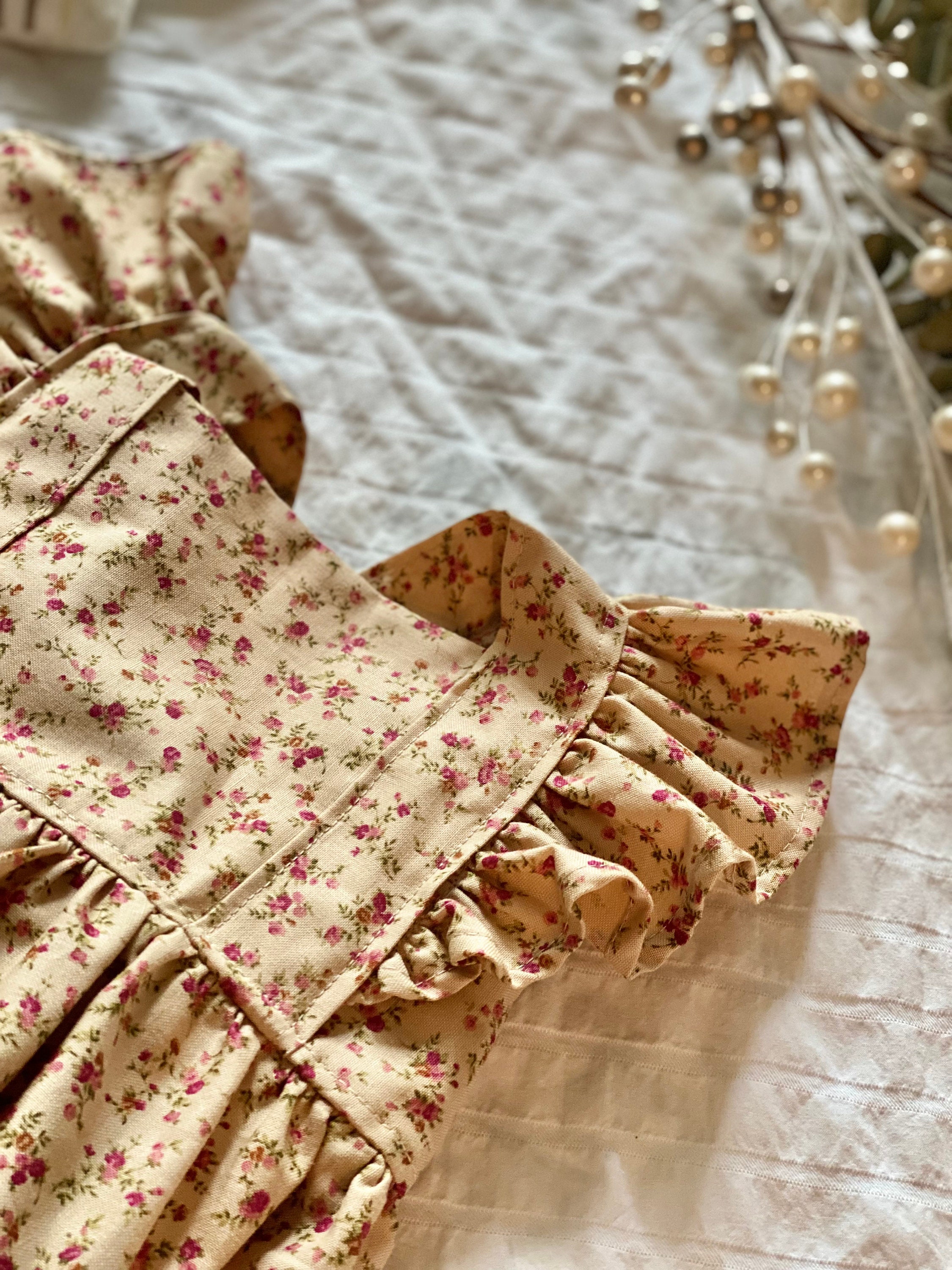 Baby Bloomer Romper, Baby Ruffle Romper, Girl Clothes, Floral Romper ...