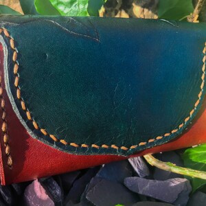 Custom Leather Leaf Purse Wallet Bespoke Handmade Carved Tooled Purse ...